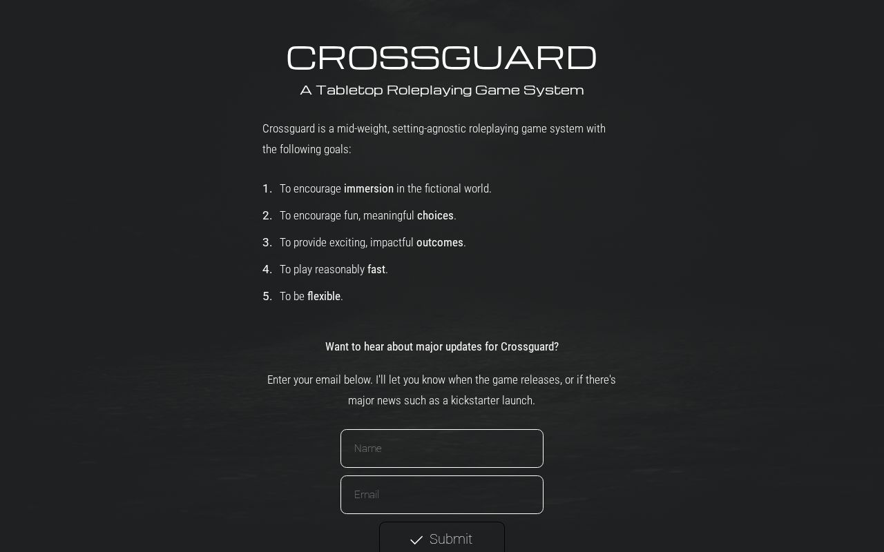 Crossguard Roleplaying Game